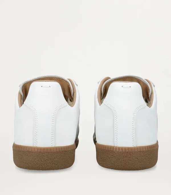 MAISON MARGIELA Leather Paint-detail Replica Sneakers - White