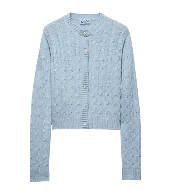 Prada Cashmere Cable-knit Cardigan