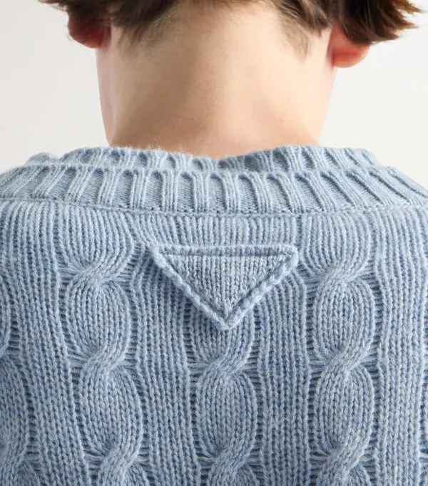 Prada Cashmere Cable-knit Cardigan