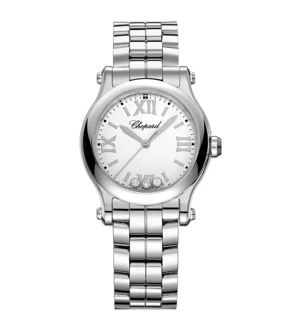Chopard Stainless Steel And Diamond Happy Sport Watch - Silver