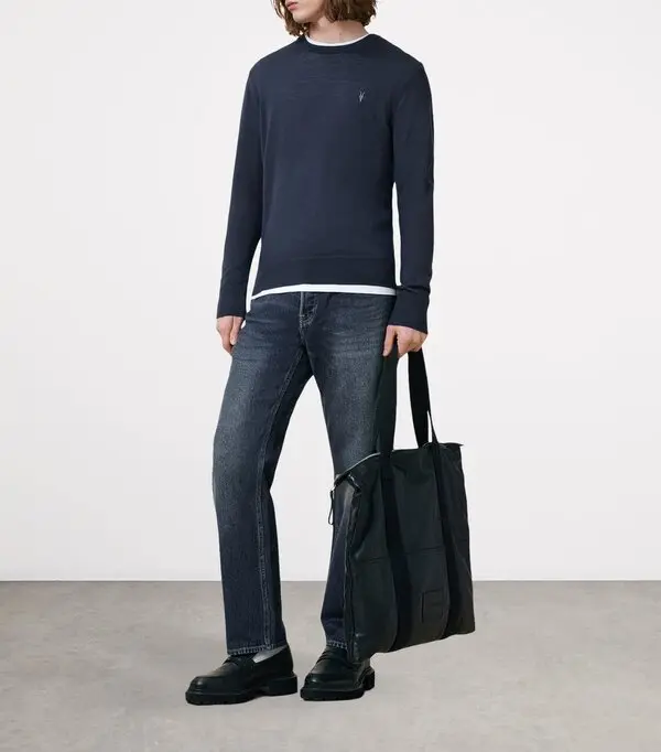 ALLSAINTS Ramskull Wool Mode Sweater - Blue