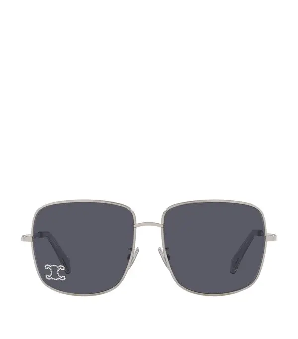 Celine Rhinestone Triomphe Sunglasses - Grey