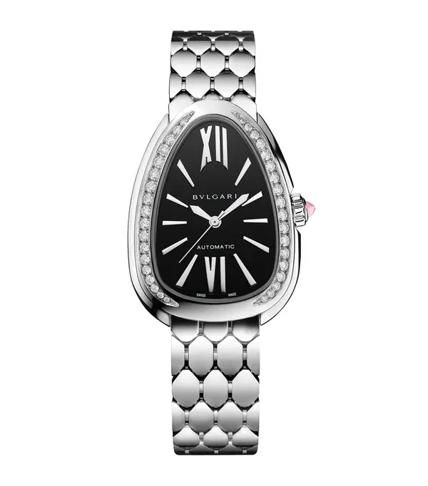 BVLGARI Serpenti Seduttori Stainless Steel And Diamond Watch - Silver