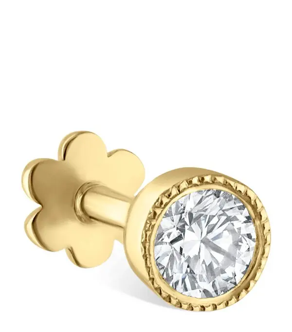 MARIA TASH Scalloped Diamond Threaded Single Stud Earring - Gold