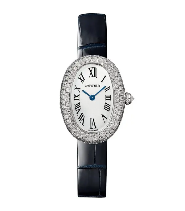 Cartier Baignoire 1920 Watch In White Gold And Diamonds - Silver