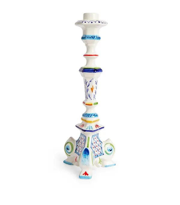 LES-OTTOMANS Turquerie Candlestick Holder - Blue