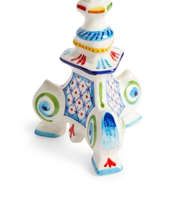 LES-OTTOMANS Turquerie Candlestick Holder - Blue