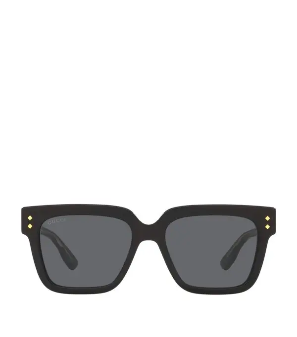 Gucci Acetate Square Frame Sunglasses - Black