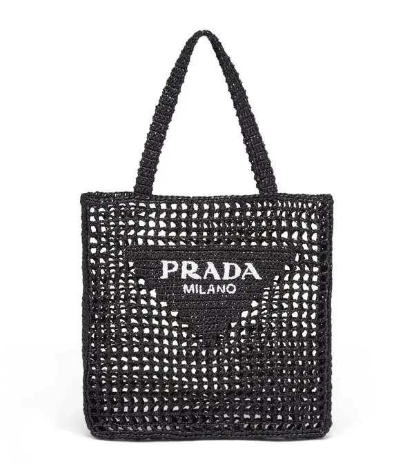 Prada Crochet Tote Bag - Black