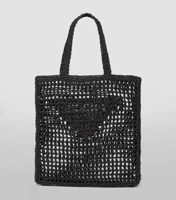 Prada Crochet Tote Bag - Black