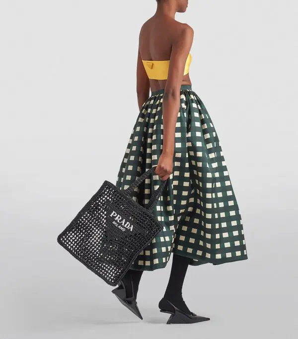 Prada Crochet Tote Bag - Black
