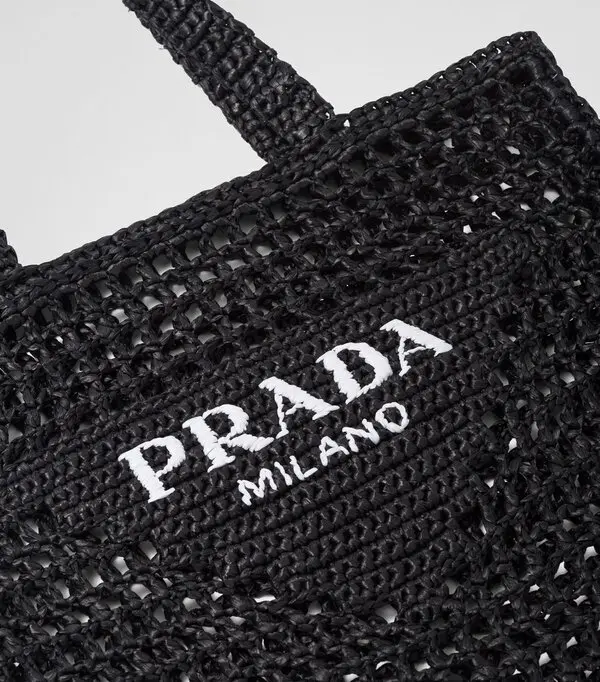 Prada Crochet Tote Bag - Black