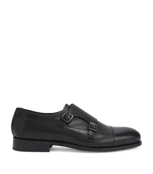 Kurt Geiger Sloane Leather Monk Shoes - Black