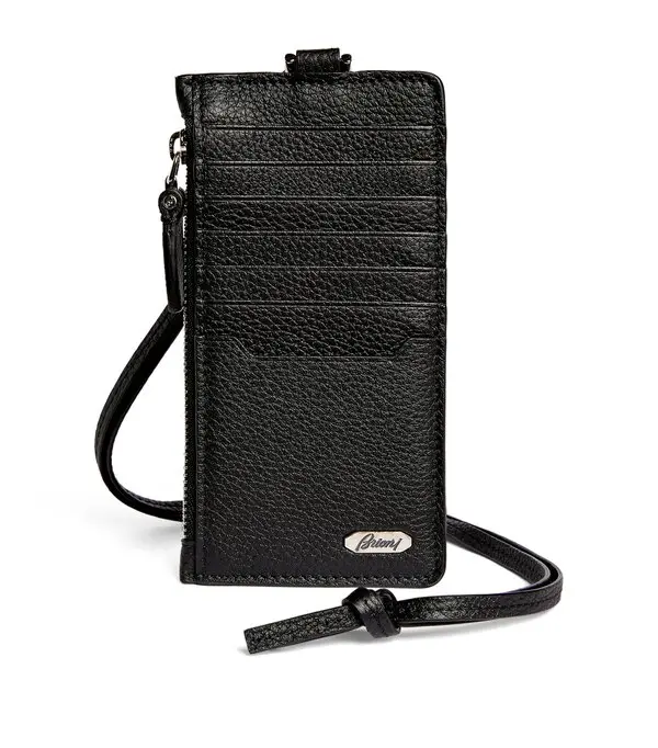 Brioni Leather Card Holder - Black