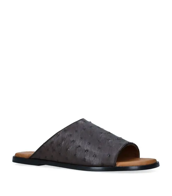 BROTINI Ostrich Leather Slides