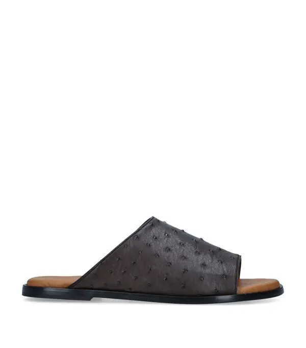 BROTINI Ostrich Leather Slides