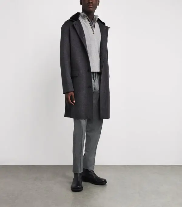 Agnona Cashmere Quarter-zip Sweater - Grey