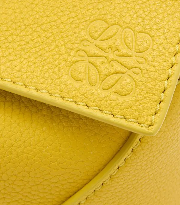 Loewe Mini Leather Puzzle Edge Top-handle Bag - Yellow