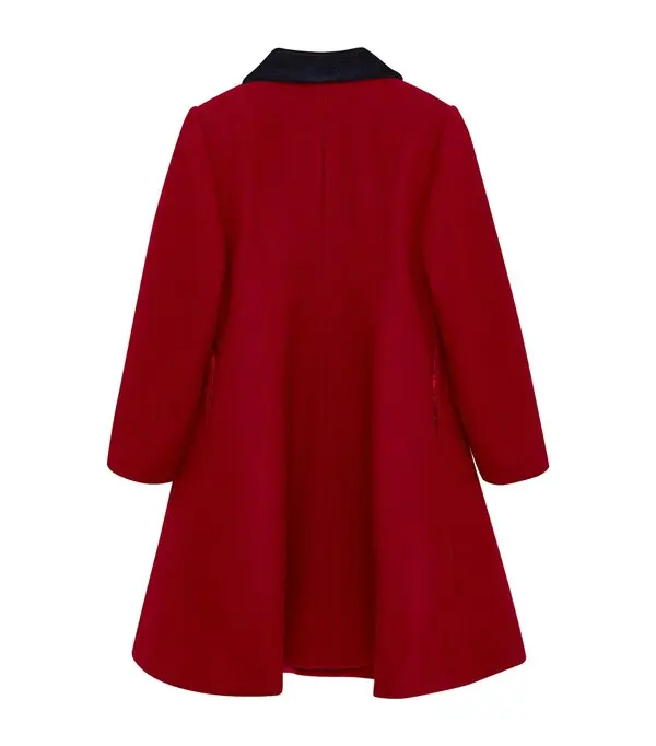 Trotters Wool Scalloped-trim Double-breasted Coat