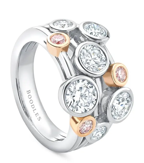 BOODLES Platinum And Diamond Raindance Ring - Silver