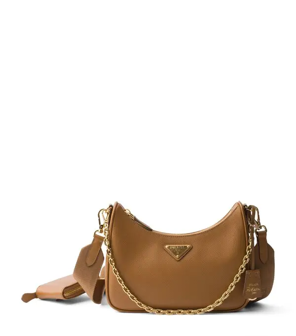 Prada Saffiano Leather Re-edition 2005 Shoulder Bag - Brown