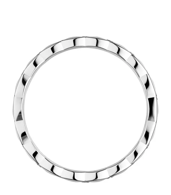 Chanel 18k Gold Diamond Coco Crush Ring - Silver