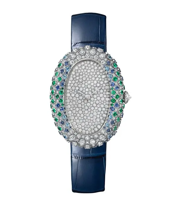 Cartier Gold And Diamond Baignoire Watch - White