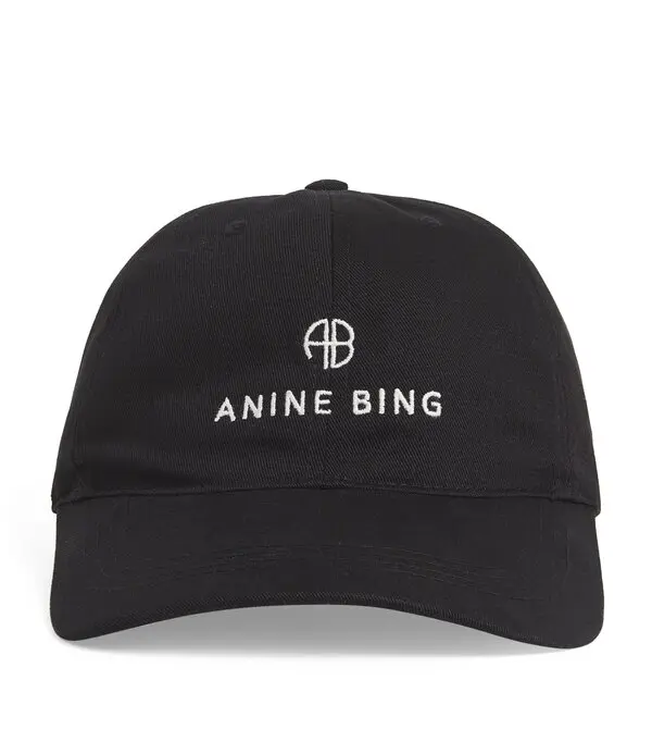 ANINE BING Embroidered Baseball Cap - Black