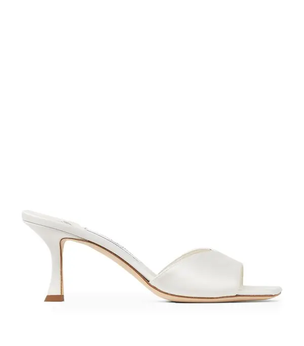 JIMMY CHOO Skye 70 Satin Mules - Ivory
