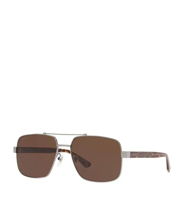 Gucci Metal Pilot Sunglasses - Silver
