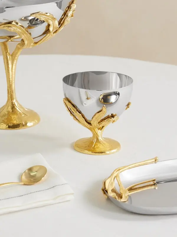 L'Objet Fern Gold-plated Stainless Steel Bowl