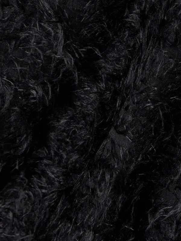 Carven Belted Faux-shearling Coat