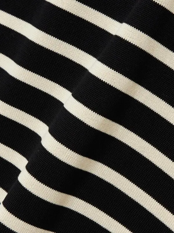 FRAME Striped Cotton Boat Neck Sweater