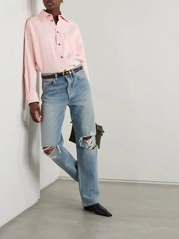 AGOLDE Kelly Distressed High-rise Straight-leg Jeans