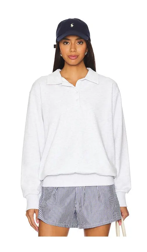 ALL THE WAYS Rana Polo Top - Light Grey