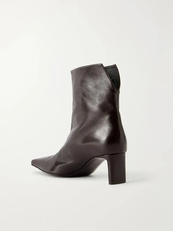 Khaite Leather Ankle Boots