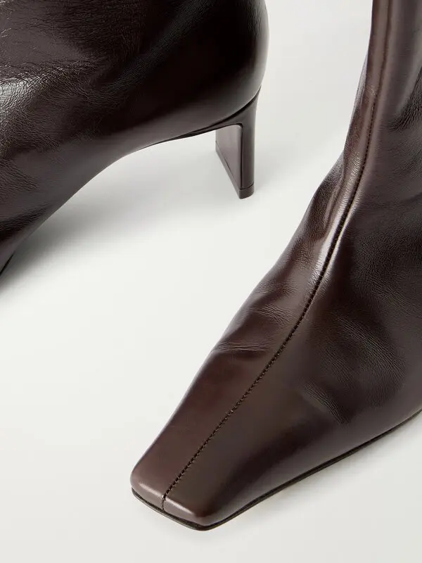 Khaite Leather Ankle Boots