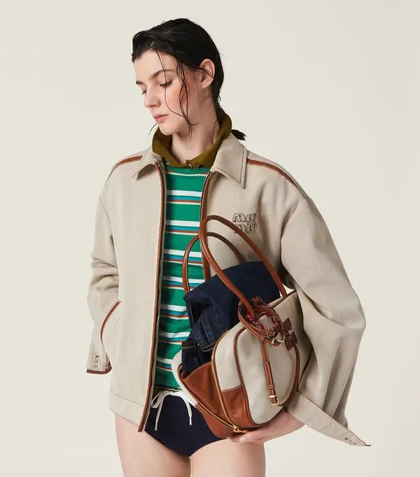 Miu Miu Jacquard Canvas Zip-up Jacket