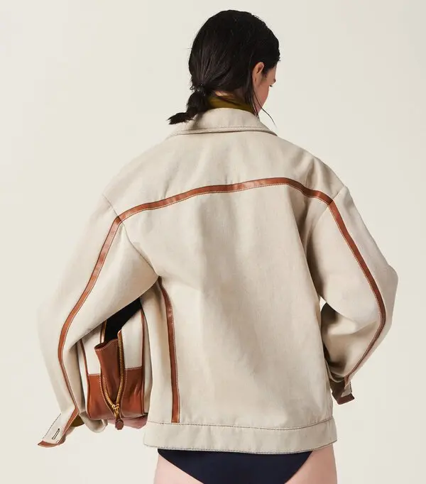 Miu Miu Jacquard Canvas Zip-up Jacket