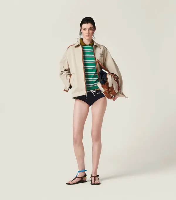 Miu Miu Jacquard Canvas Zip-up Jacket