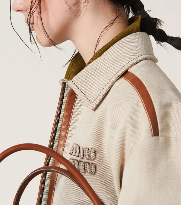 Miu Miu Jacquard Canvas Zip-up Jacket