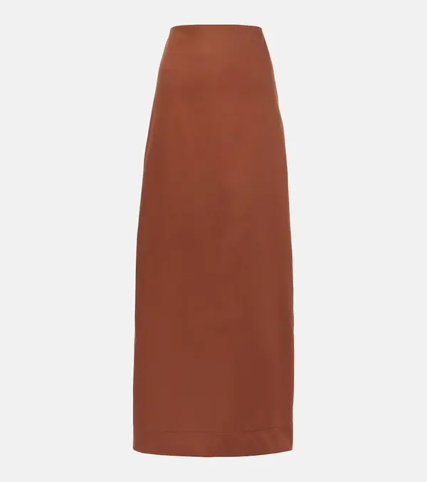ADRIANA DEGREAS Cotton Maxi Skirt - Brown