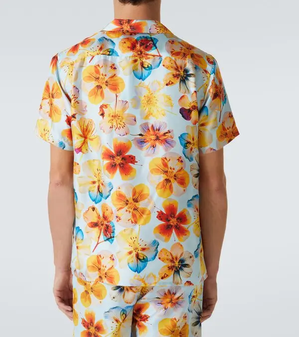Orlebar Brown Hibbert Floral Silk Bowling Shirt