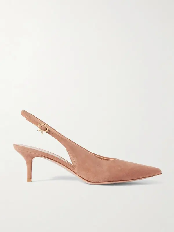 GIANVITO ROSSI Robbie 45 Suede Slingback Pumps