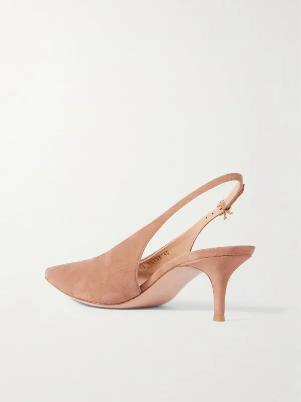 GIANVITO ROSSI Robbie 45 Suede Slingback Pumps