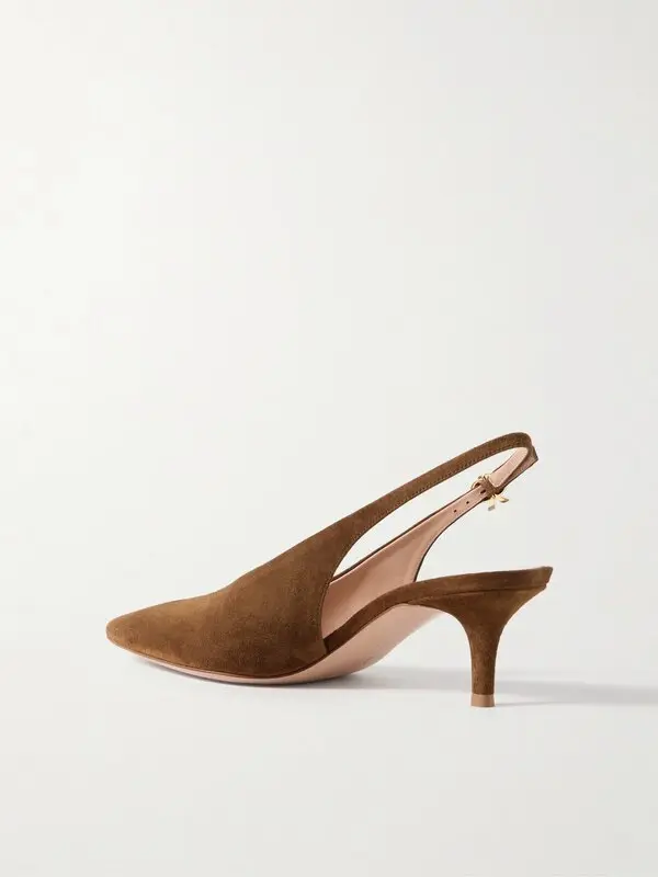 GIANVITO ROSSI Robbie Suede Slingback Pumps