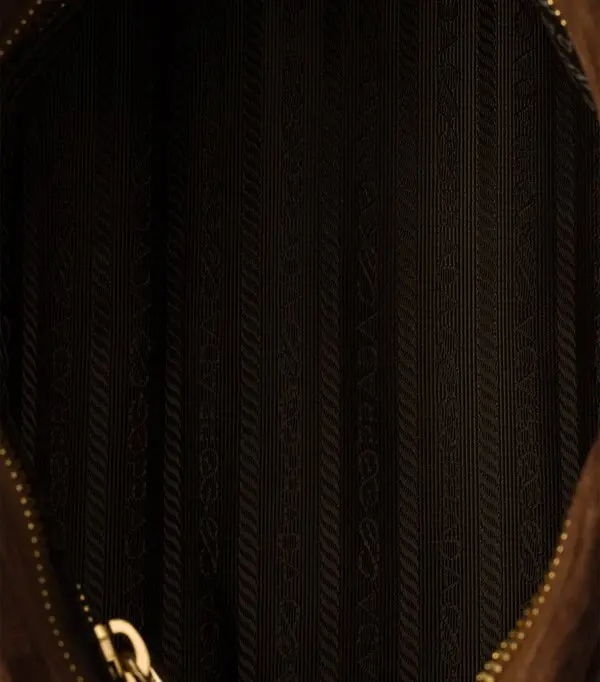 Prada Medium Suede Bonnie Shoulder Bag - Brown