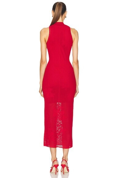 FLEUR DU MAL Lace Pointelle Knit Racer Dress