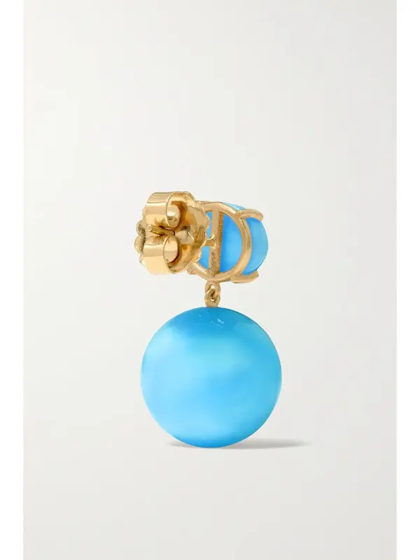 Irene Neuwirth Gumball Turquoise And 18-karat Gold Drop Earrings