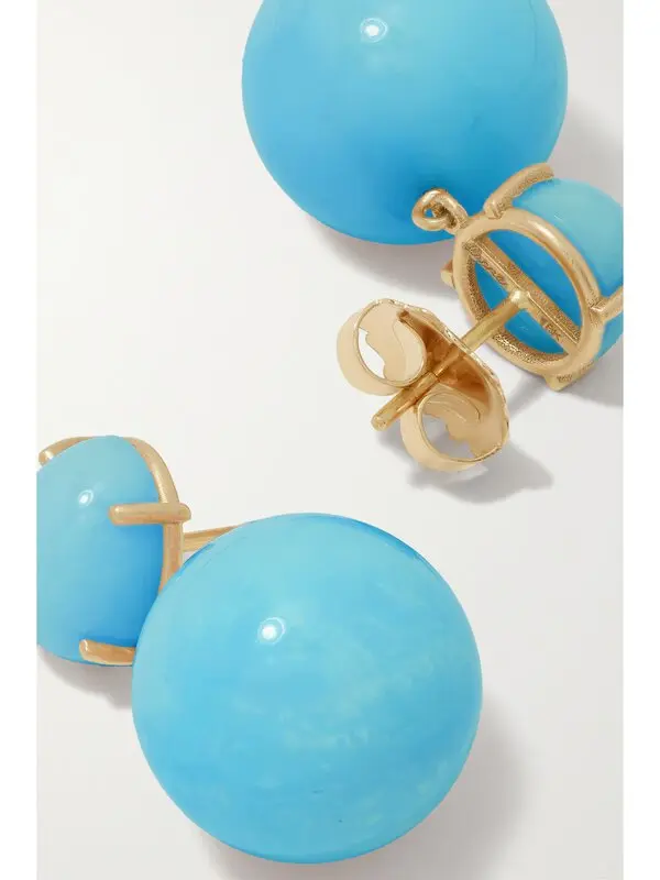 Irene Neuwirth Gumball Turquoise And 18-karat Gold Drop Earrings